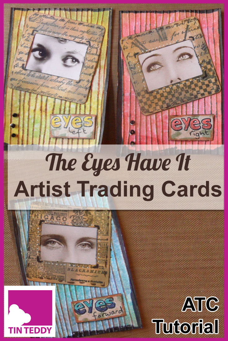 Eyes Artist Trading Cards Tutorial - Easy to make ATCs - Tin Teddy