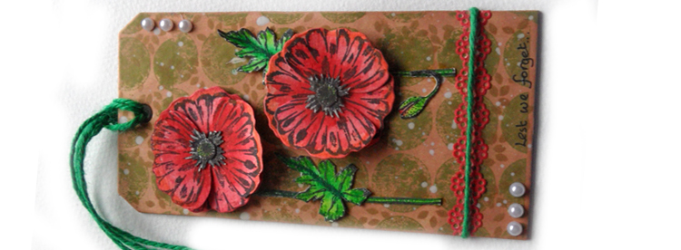 Mixed Media Poppy Tag Tutorial - Tin Teddy