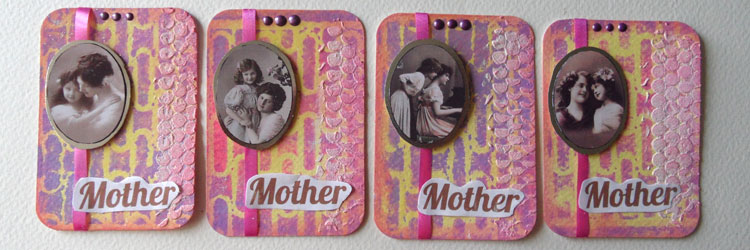 Mother's Day Artist Trading Cards - ATCs using a Gel Plate - Mixed ...