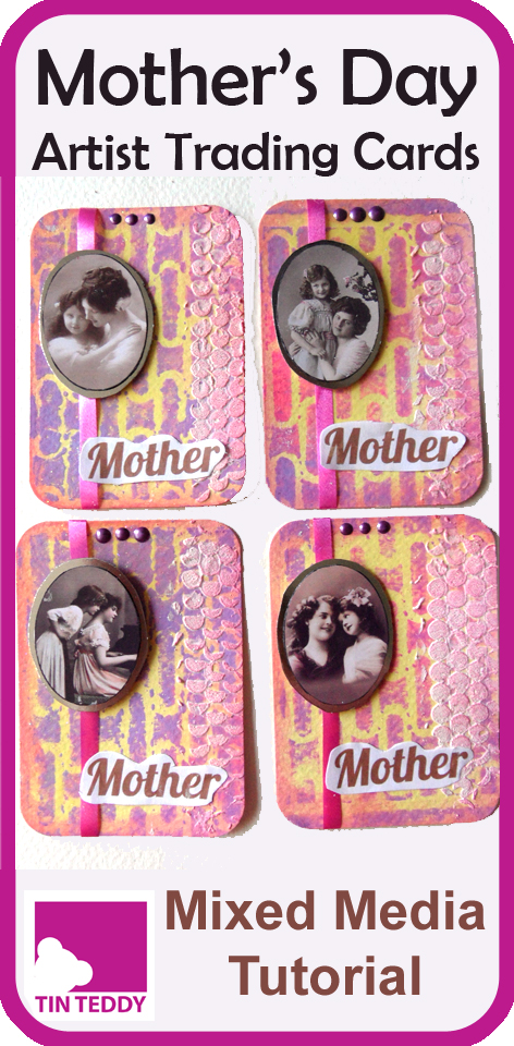 Mother's Day Artist Trading Cards - ATCs using a Gel Plate - Mixed ...