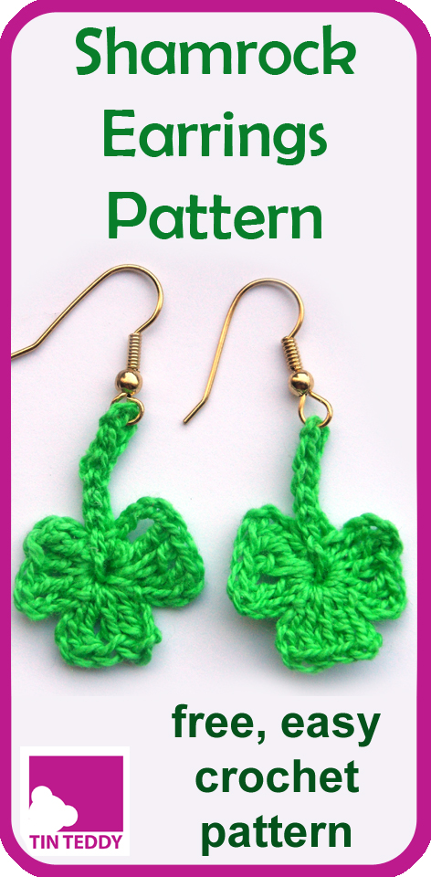 Shamrock Earrings Free Crochet Pattern - St Patrick's Day Earrings ...