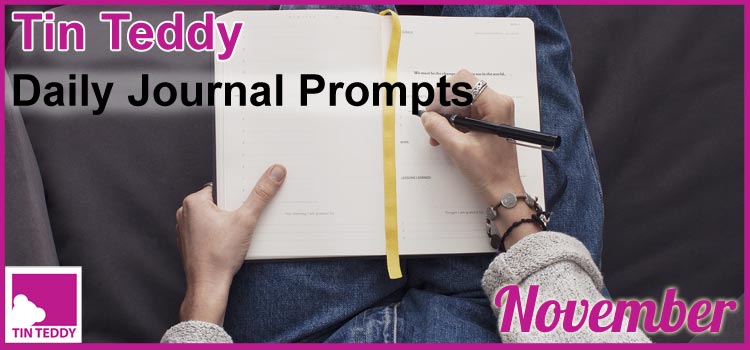 November Tin Teddy Daily Journal Prompts - Tin Teddy